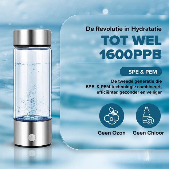 Waterstof Generator - Hydrogen Generator - Hydrogen Water Fles ...