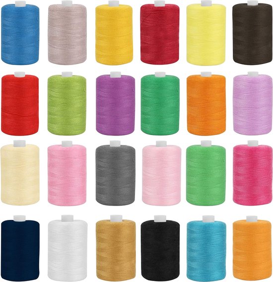 Polyester Naaimachine Draad Spoelen Set in Geassorteerde Kleuren (24 ...
