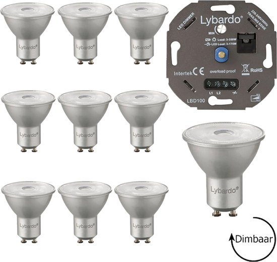 Gu10 Led Lamp 10 Pack 8w Dimbaar Warm Wit Licht Led Dimmer 0