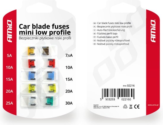 Mini steekzekering set - Low profile - 10 stuks | bol