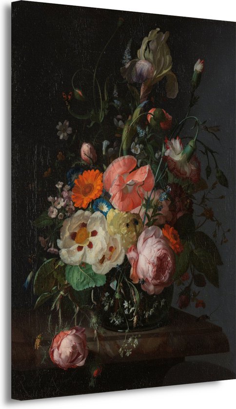 Stilleven met bloemen op een marmeren tafelblad - Rachel Ruysch ...