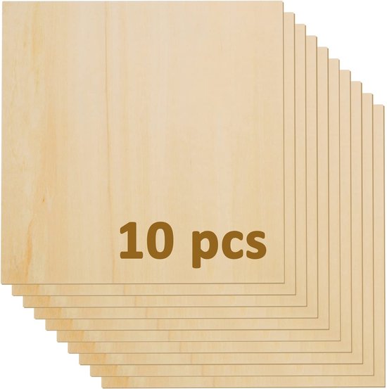 10 stuks, multiplex, 3 mm, lindebladeren, 300 x 300 x 3 mm, multiplex ...