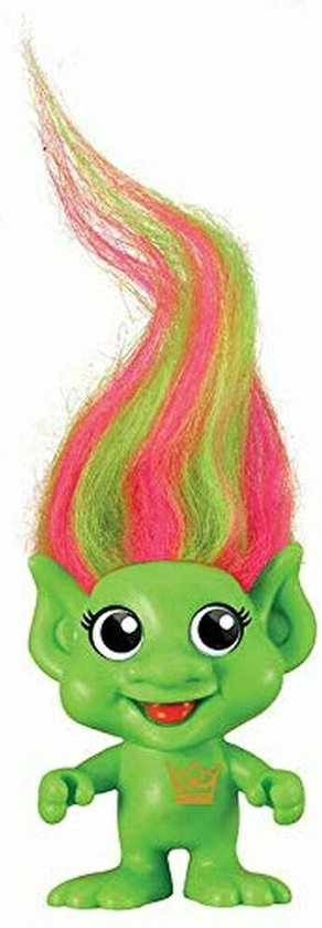Groene fluortrol - Trollen figuurtje 6 cm - groen roze haar - Comansi ...