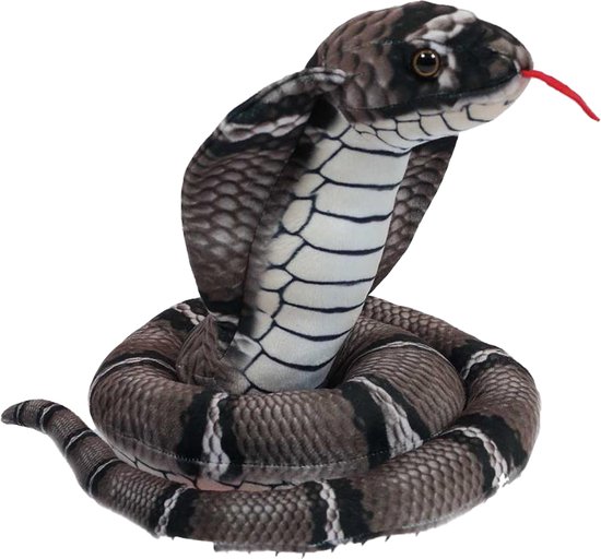 Pia Soft Toys Knuffeldier Cobra slang - zachte pluche stof - grijs ...