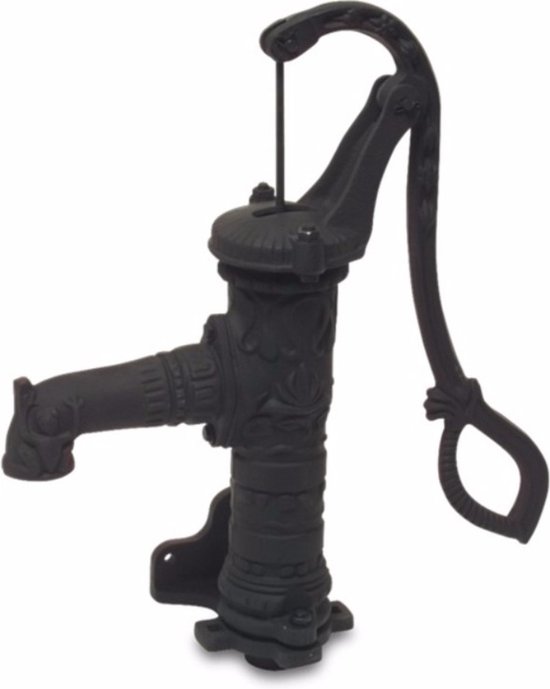 Handpomp gietijzer 1 1/4" binnendraad zwart type nostalgie muurflens | bol