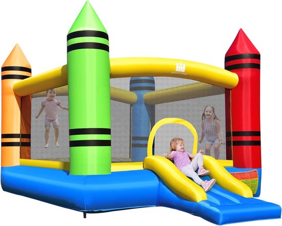 Opblaasbaar springkasteel - Springkussen draagbaar - Kasteel met ...
