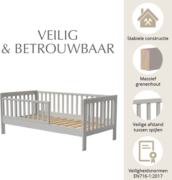 Petite Amélie ® Peuterbed met Matras - Juniorbed 70x140 cm - Kinderbed ...
