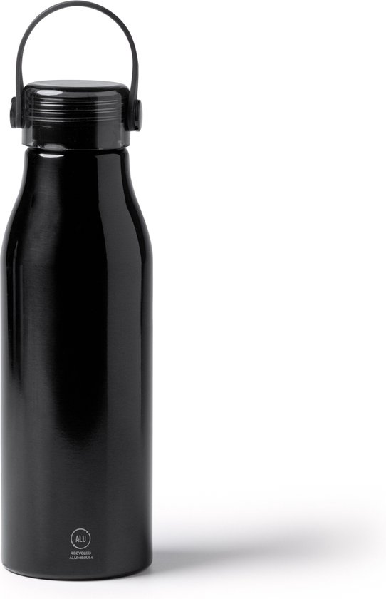 Zwarte Design Waterfles/drinkfles/sportfles - aluminium - 750 ml ...