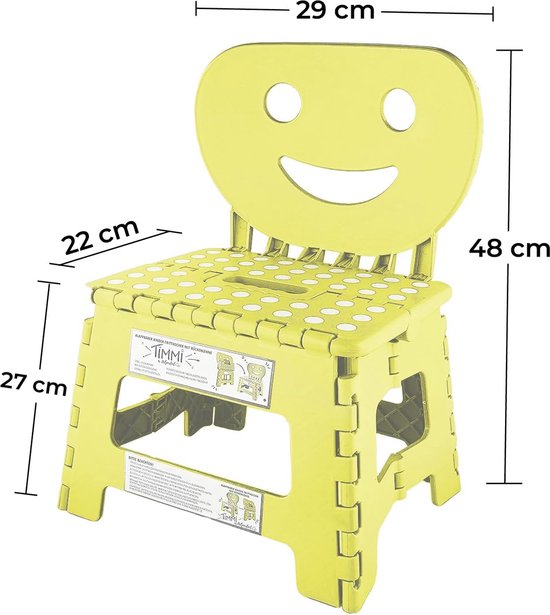 Bastix - 2-in-1 opklapbare kinderstoel & opstapkruk met rugleuning ...