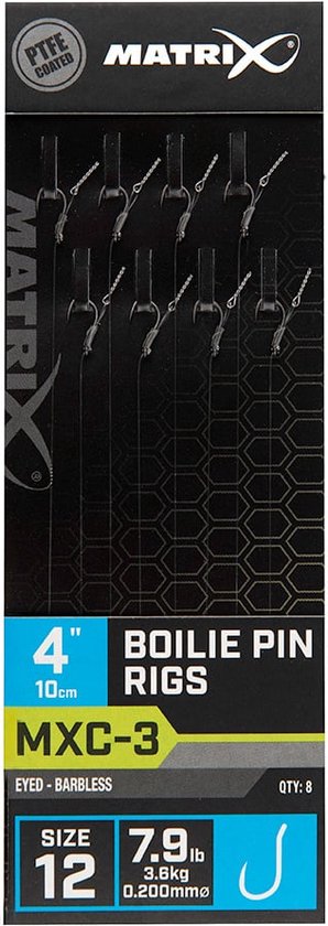Matrix Onderlijn MXC-3 Boilie Pin Rigs 10cm - Eyed Barbless (8 pcs) - Maat : Haak 16 -... | bol