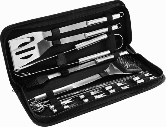 BBQ-Gereedschapset 20 Stuks Roestvrij Staal - Complete Barbecue ...