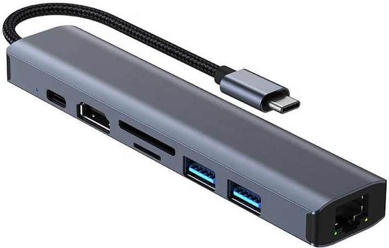 USB-C Hub - 7 in 1 - USB 3.0 - USB C oplader - SD - geschikt voor ...