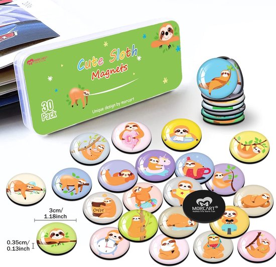 Koelkastmagneten, luiaard, leuke grappige magneten, keuken ...