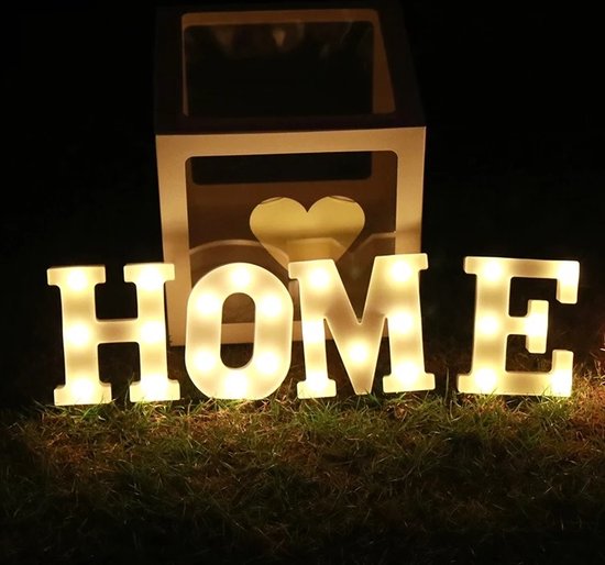 Lichtgevende Letters HOME - 22 cm - Wit - LED | bol