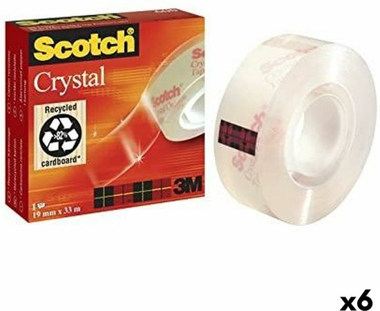 Plakband Scotch Crystal 19 mm x 33 m Transparant (6 Stuks) | bol