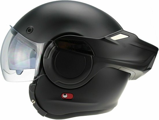 Reverse helm - Matzwarte helm - Systeemhelm - Jethelm met 180º ...
