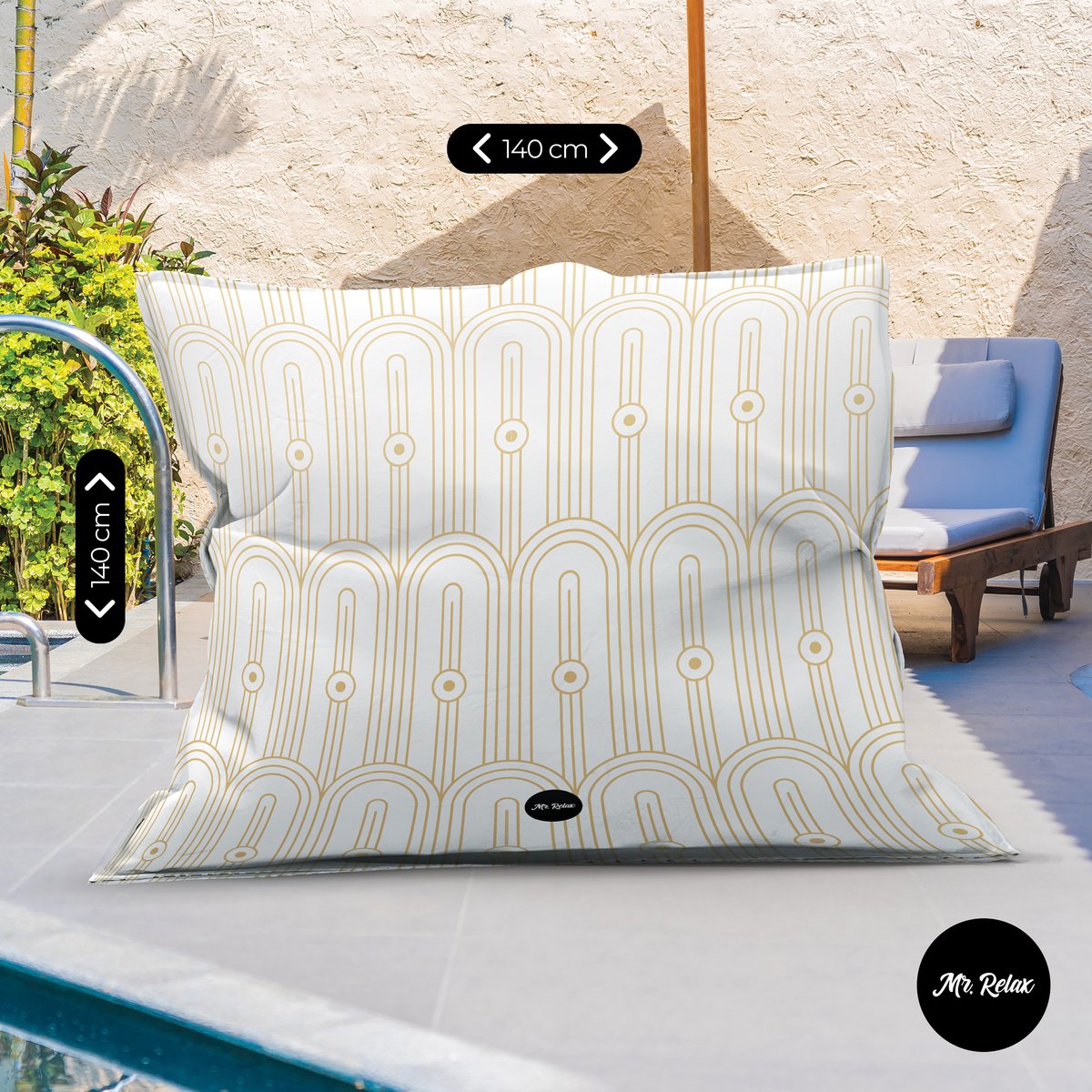 Mr. Relax Zitzak Loungekussen 140 x 140 cm - Art Deco Golden Ornaments - Binnen- en... | bol.com