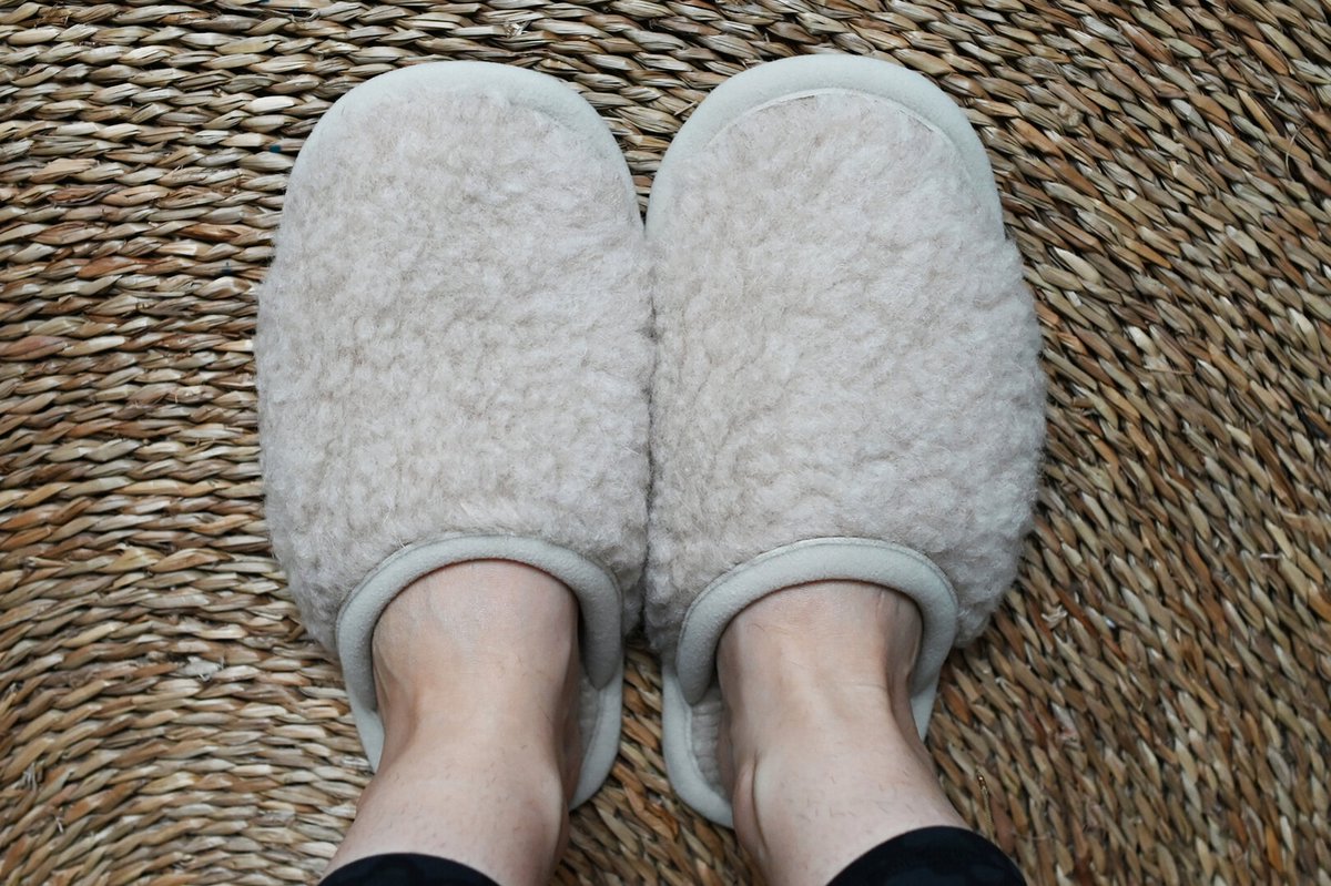 WOLLIES Amsterdam - 100% Merinowol Pantoffels - Beige - Maat 41 | bol.com