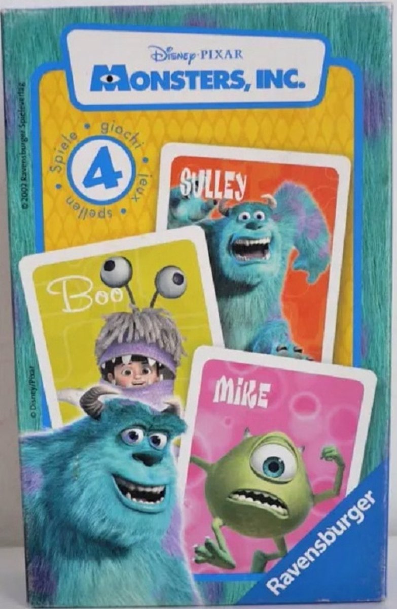 Disney Pixar Zoom Monsters Inc. 4 kaartspelen in 1 doos | Games | bol