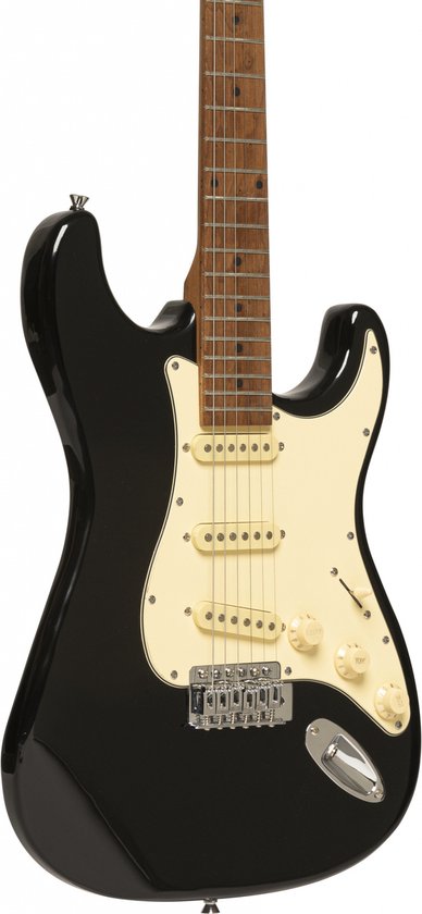 Stagg SES-55 BLK S Style Electric Guitar Tempered Maple | bol