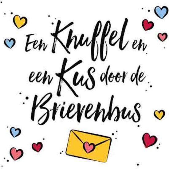 Wenskaart Knuffel en Kus door de brievenbus | bol.com