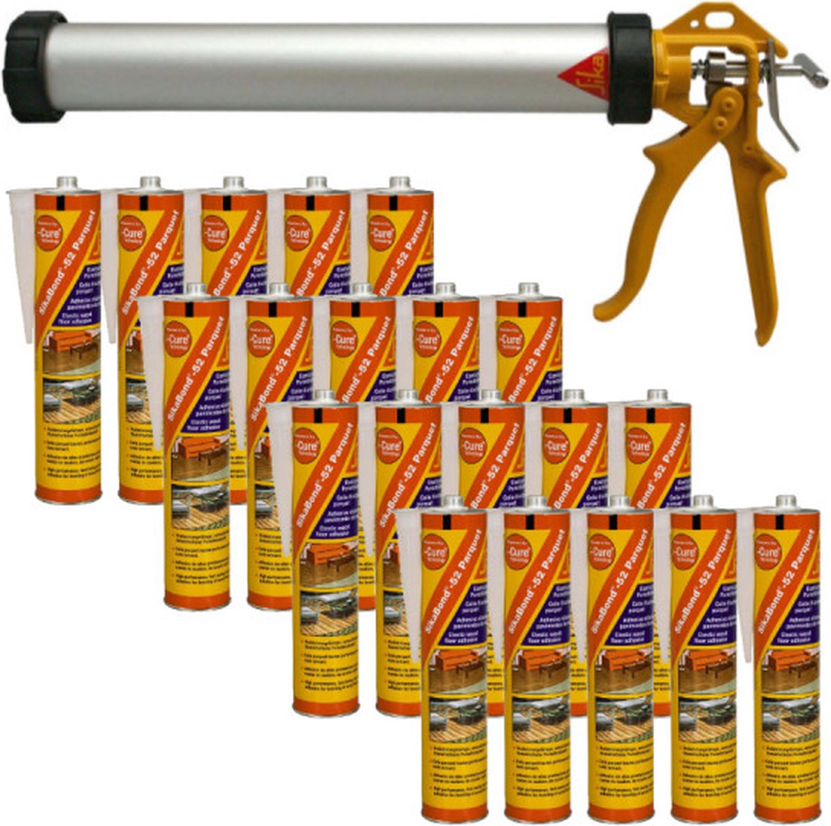 SIKA Pakket - 20 elastische lijmen SikaBond 52 Parket 300ml - MK 5C EVO ...