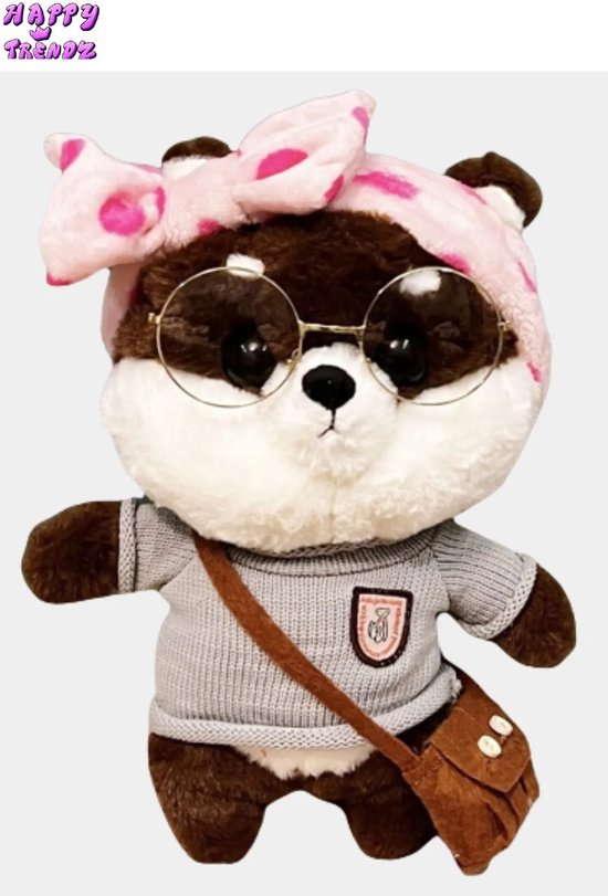 Happy Trendz® Paperduck Lalafan 30 cm bear beer donker bruin ...