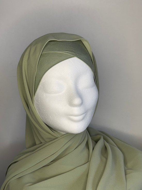 Bijpassende Hoofddoek Set - Luxe Groen - Premium Jersey Kruis Onderkap ...