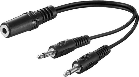 3,5mm Jack splitter - Mono naar stereo - 2x Male naar 1x Female | bol