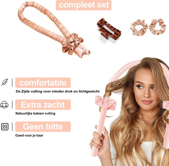 Garmoi - Heatless Curls 4-delig - Krulspelden - Slaapmasker - Haarrollers - Krullen... | bol.com