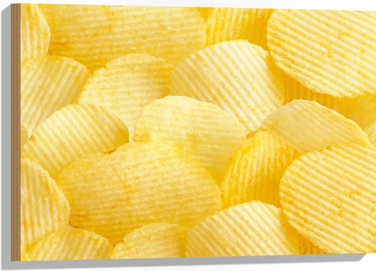 Hout - Stapel Naturel Ribbel Chips - 75x50 cm - 9 mm dik - Foto op Hout ...