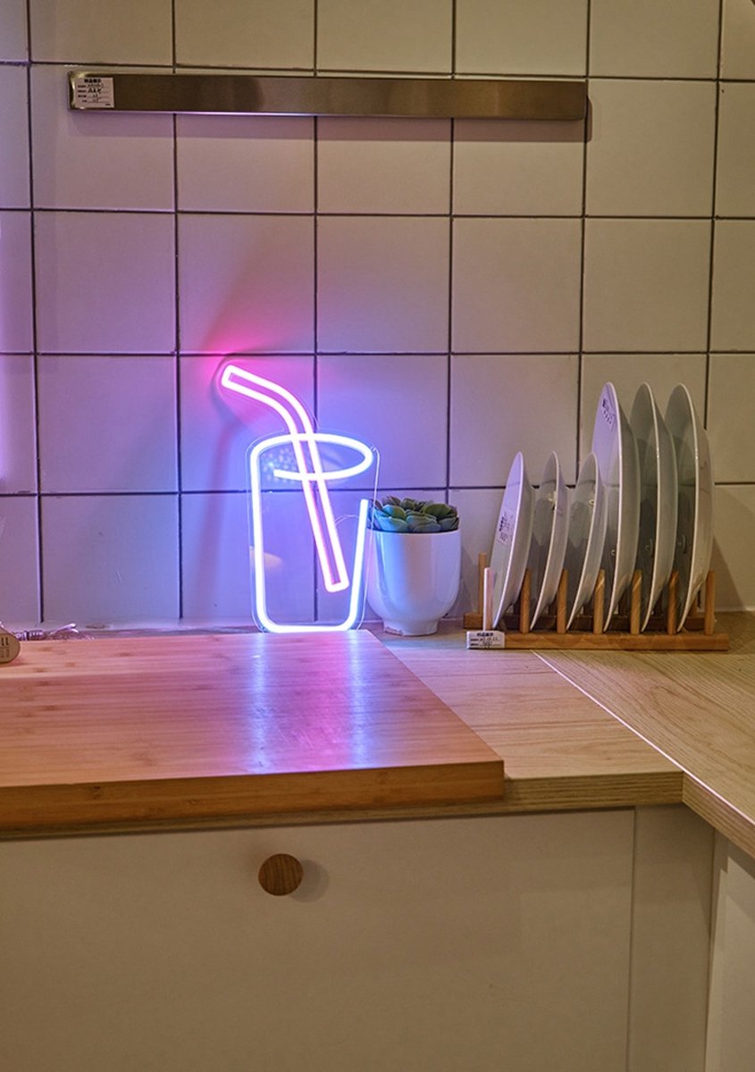 OHNO Neon Verlichting Drink With Straw - Neon Lamp - Wandlamp ...