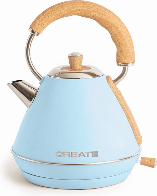 CREATE Waterkoker Retro - 1200 Watt - 1 Liter - RVS - BPA vrij ...