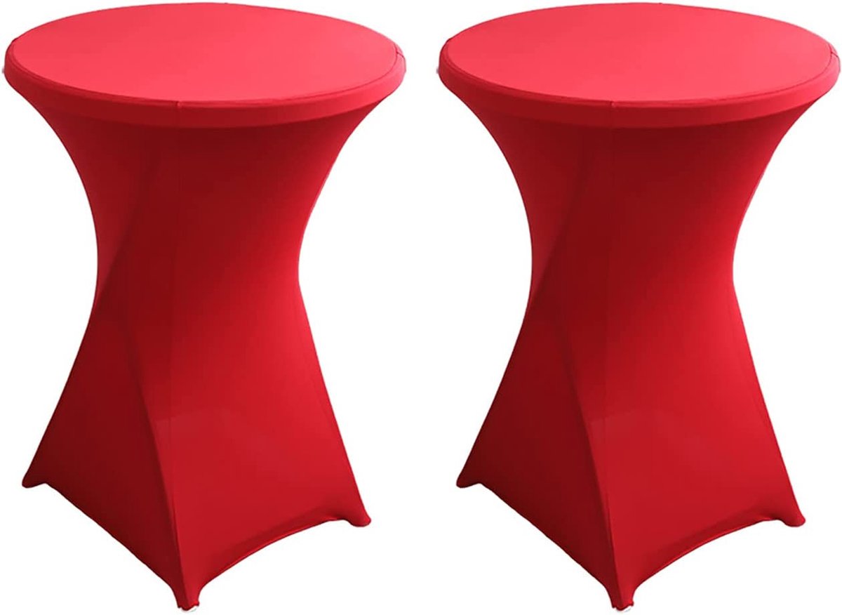 Statafel Hoes Set Van 2 Rood - Statafelrok - Feestje - Ø 80 x 110 cm - van Heble® *** | bol.com