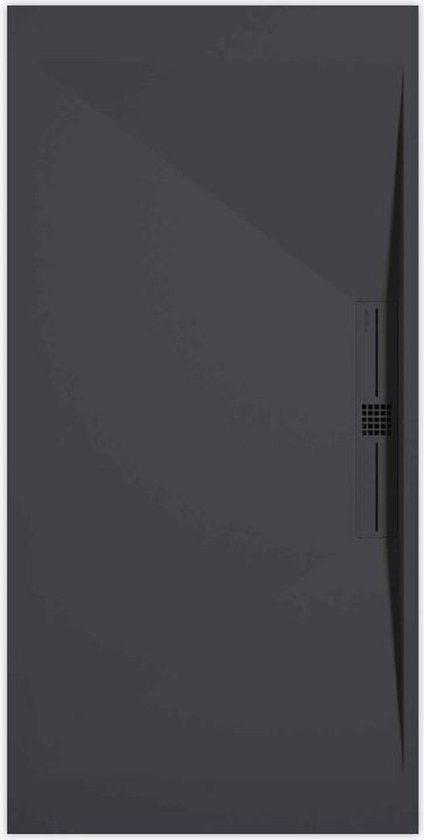 Sanifun douchebak Stone Side Anthraciet Smooth 900 x 700 P | bol