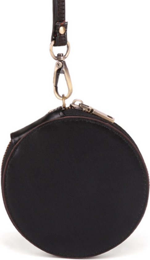 Kleine pocket portemonnee | dames | met ritssluiting | zwart | rond ...