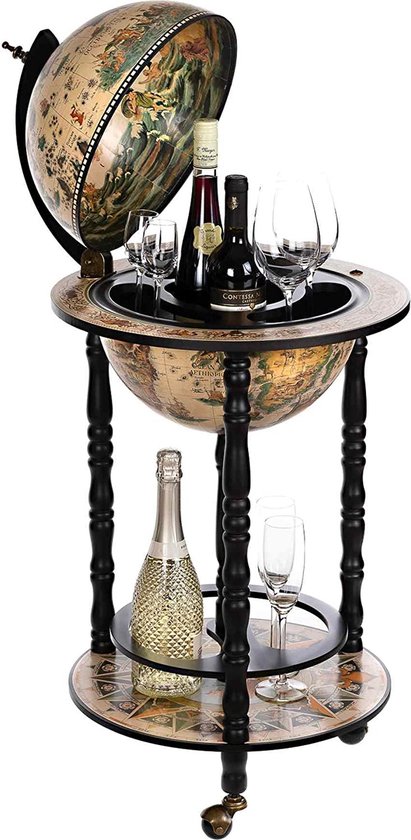 karaf -Huisbar barwagen - wereldbol bar uit de zestigde eeuw - Home bar ...