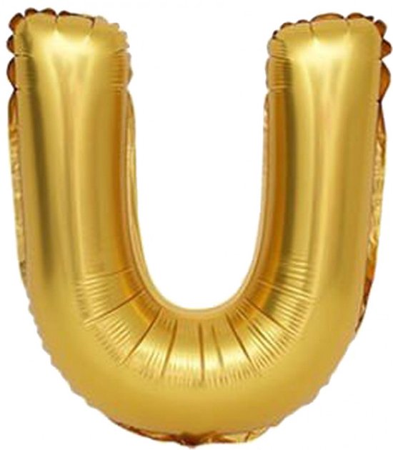 Folie Ballon - Letter U - Goud - 80CM - Kinderen en Volwassenen ...