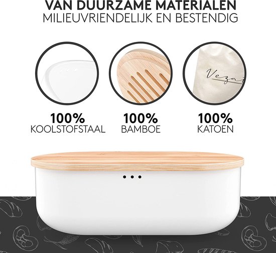 Vezato Broodtrommel - Duurzame brooddoos voor lange versheid dankzij ...