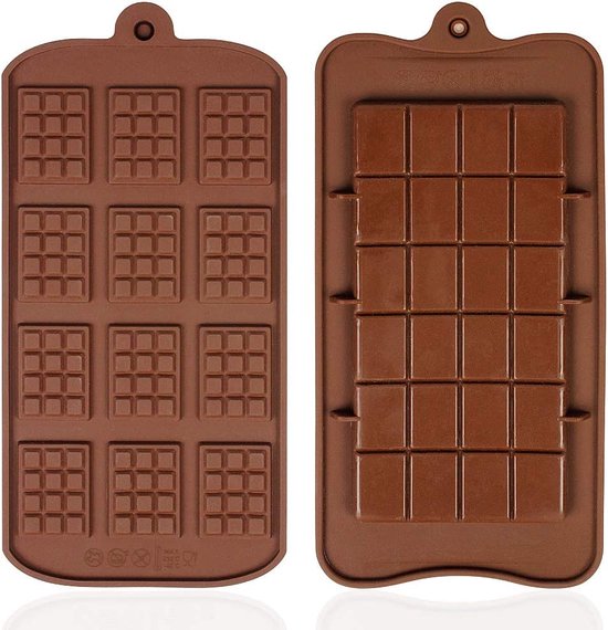 2 Stuks - Siliconen Chocolade Mal - Chocolade Reep Vorm - Snoep Mal ...
