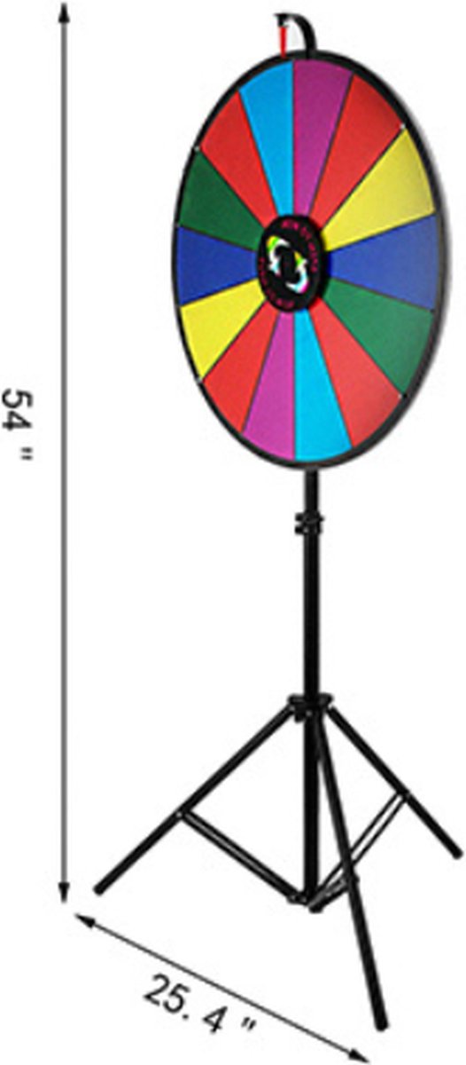 Rad van fortuin - Met tripod | Draairad - 14 te beschrijven vakken ...