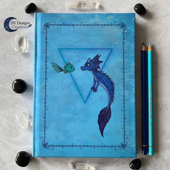 Hardcover A5 Water Draak Notitieboek - Blanco Draken Journal - Water ...