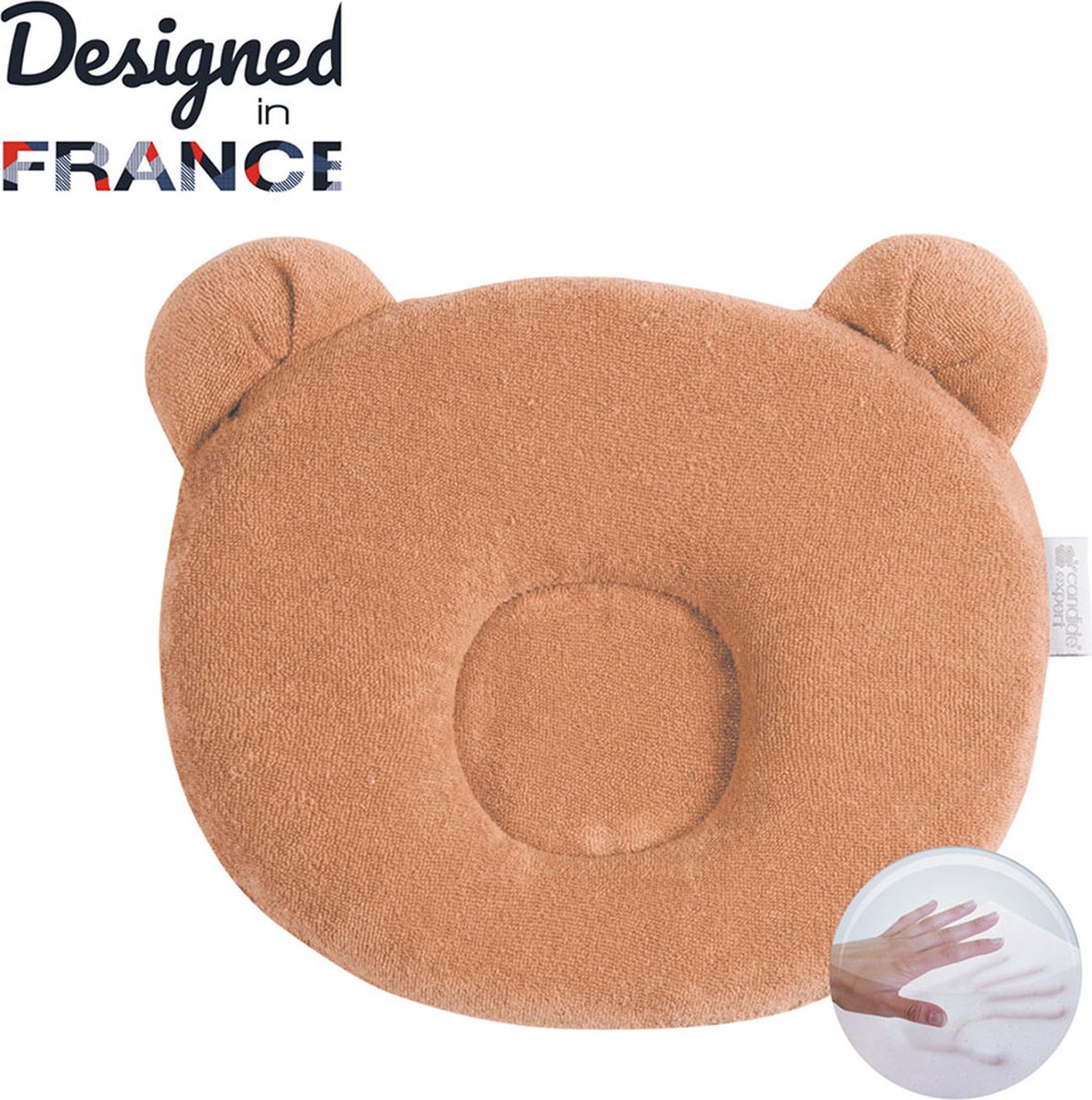 Candide - Baby Kussen - Plat hoofd - Petit Panda - caramel | bol.com