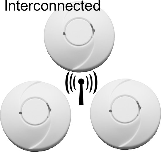 3-Pack Fito draadloos Koppelbare rookmelders (10 jaar Batterij) | bol