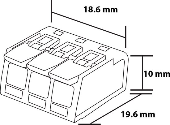 Lasklem Slim Set 2 Stuks - 3 Polig met Klemmetjes - Rood | bol
