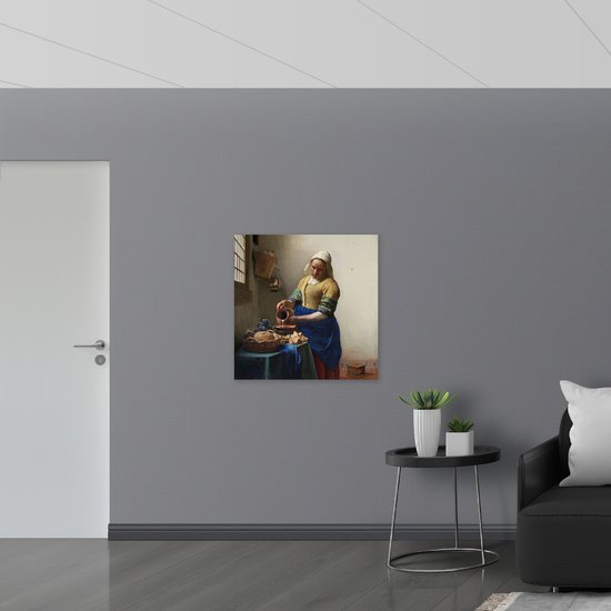PVC Schuimplaat- Het melkmeisje, Johannes Vermeer, ca. 1660 - 80x80 cm Foto op PVC... | bol