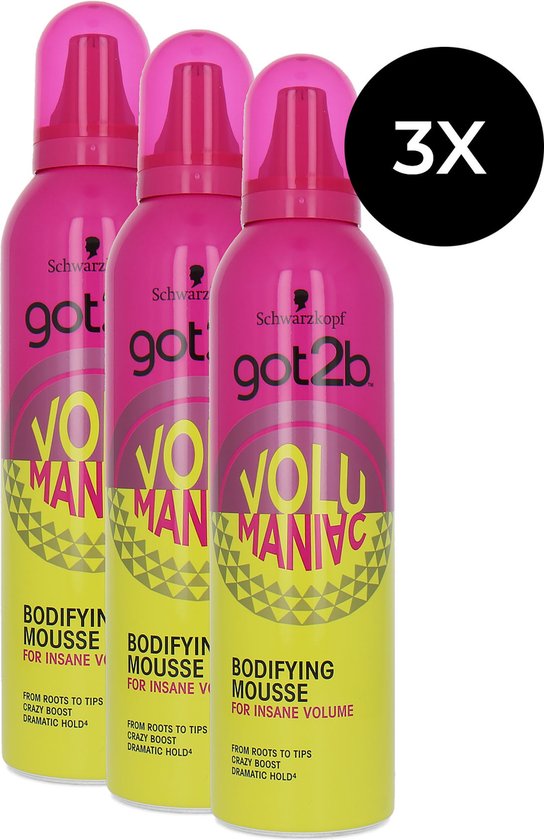 Schwarzkopf Got2b Volumaniac Bodifying Mousse - 3 x 250 ml | bol