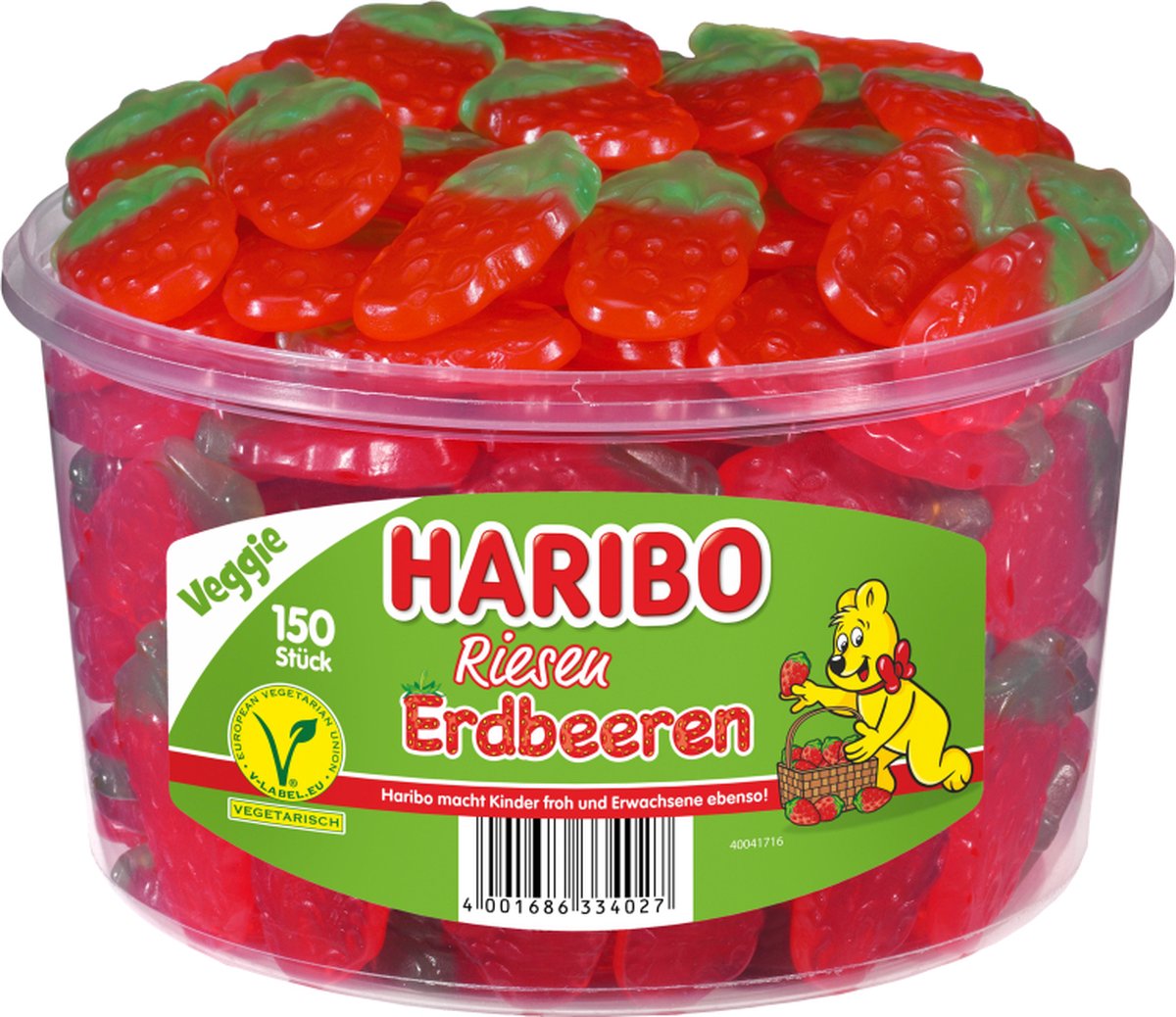 Haribo Aardbeien snoep - 150 stuks - 1350g | bol
