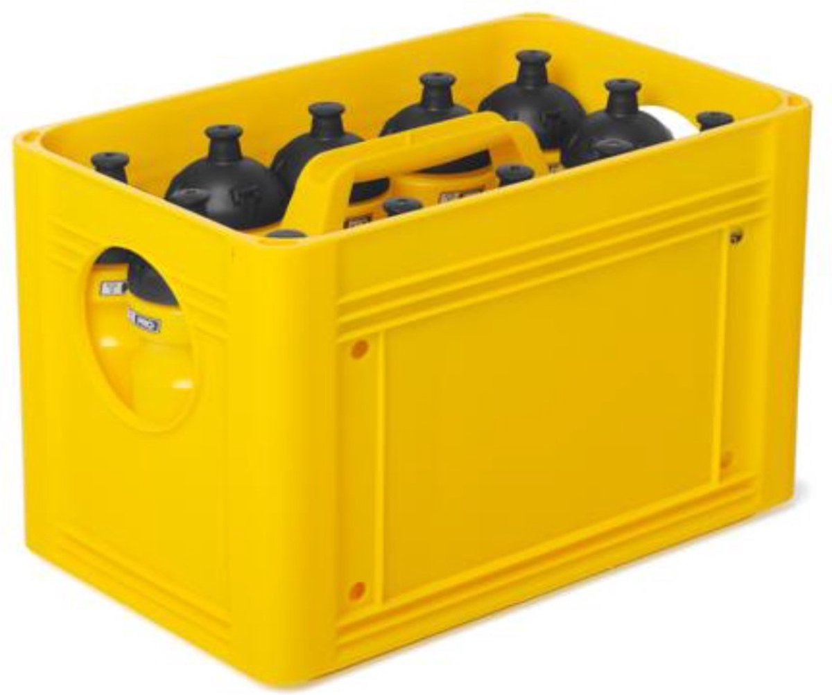 Bidon krat voor 12 bidons - Geel | bol.com