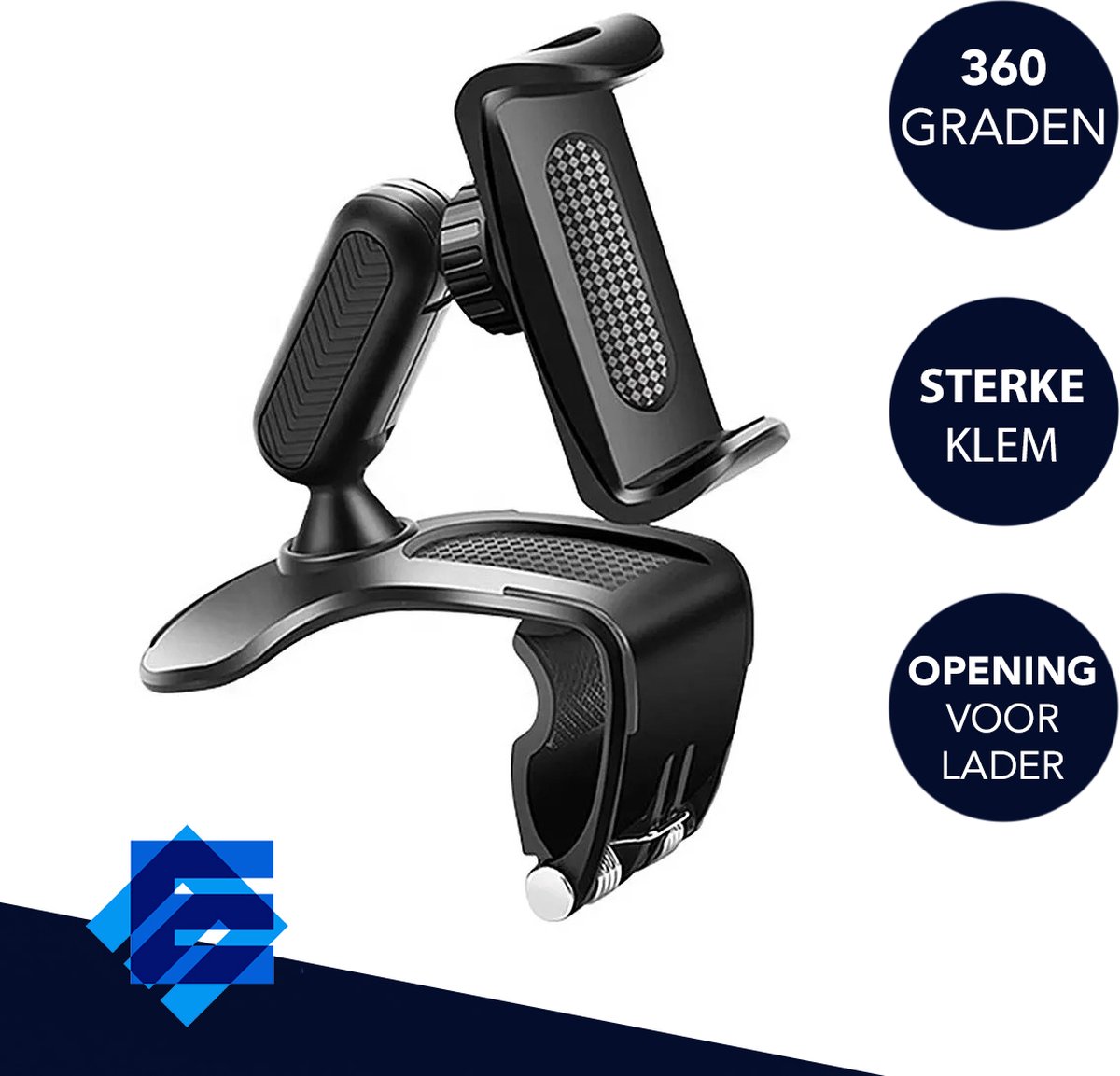 Telefoonhouders Auto - Telefoniehouder - GSM Houder met Klem - Dashboard Klem - Auto... | bol.com